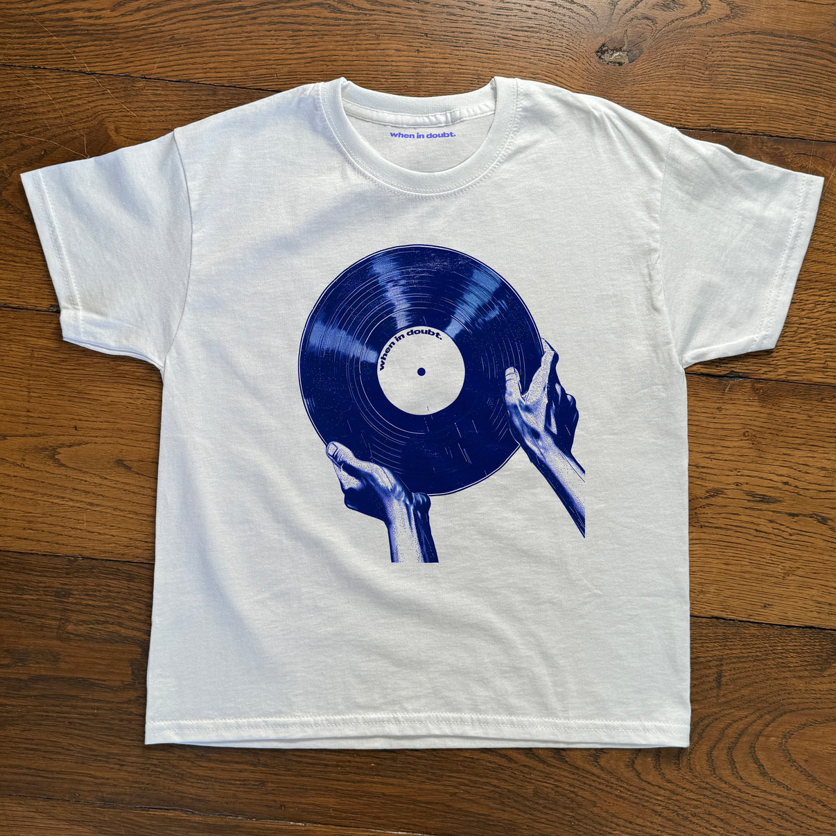 Vinyl Record Baby Tee – When In Doubt.